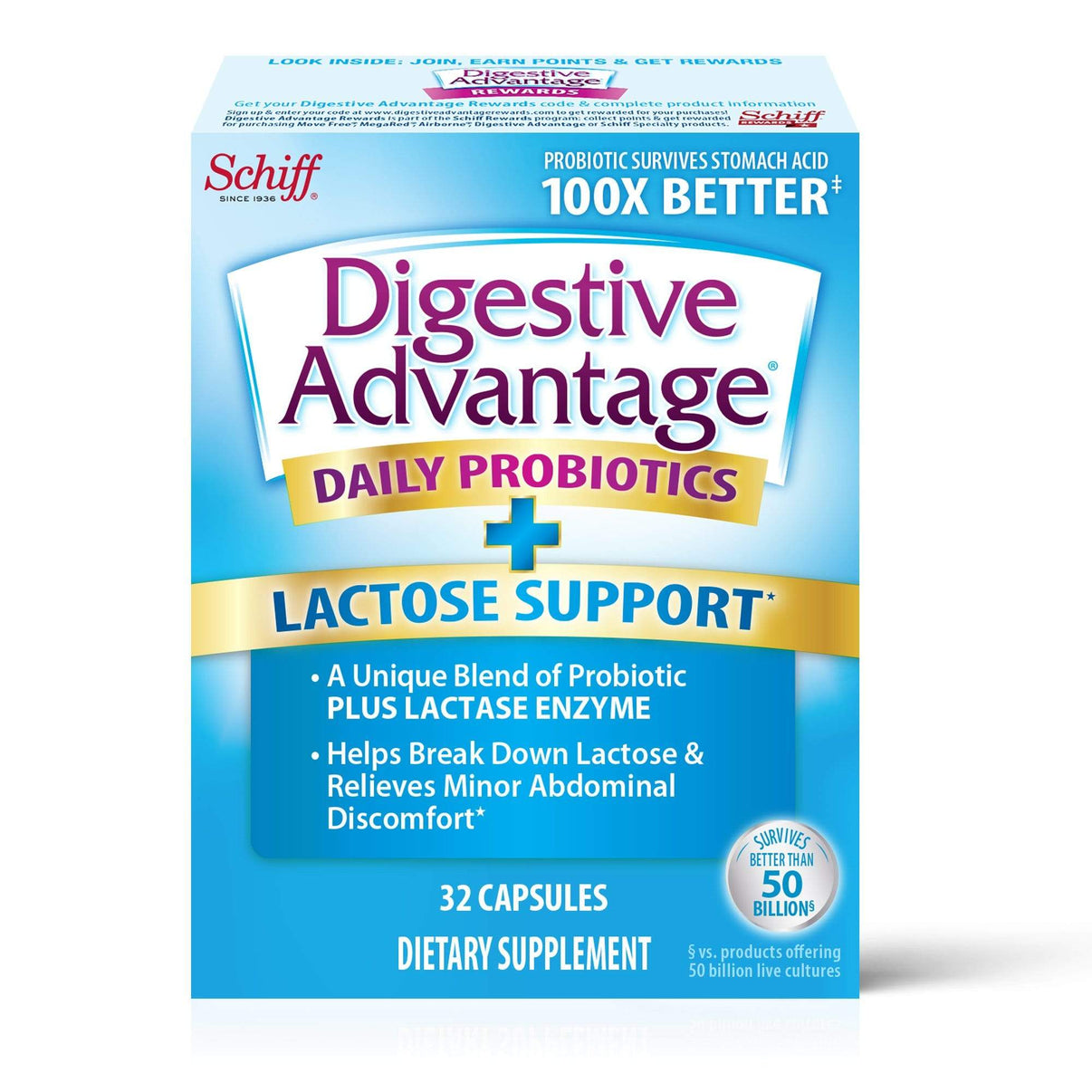 Digestive Advantage Daily Probiotics + Lactose Support – Schiff Vitamins